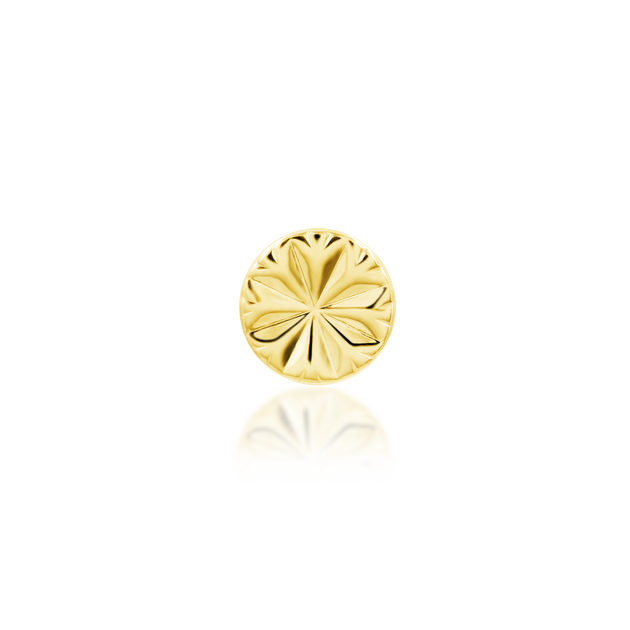 Engraved Disk in 14k gold by Junipurr – Pierced