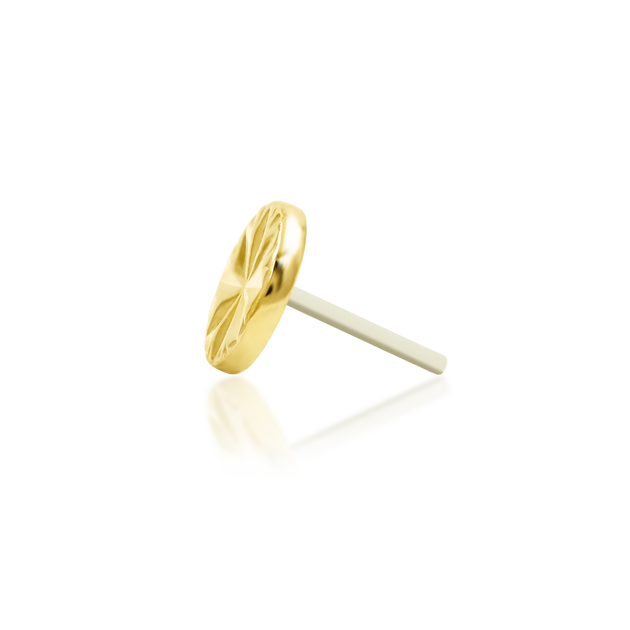 Engraved Disk in 14k gold by Junipurr – Pierced