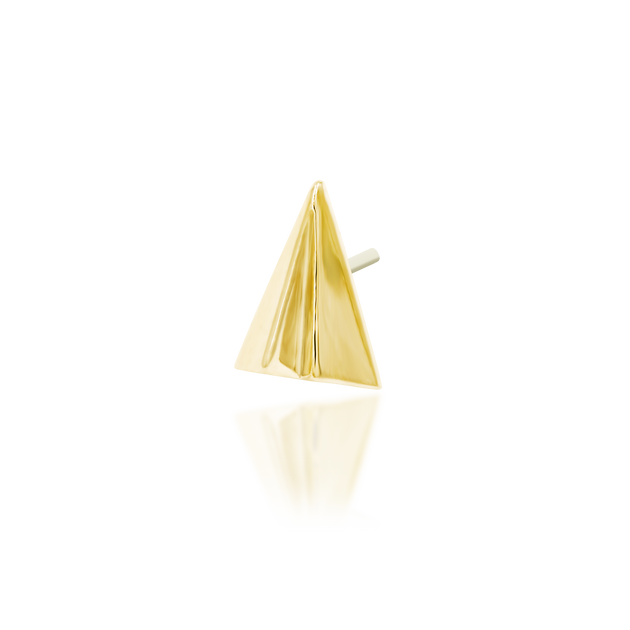 Paper Plane in 14k gold by Junipurr – Pierced