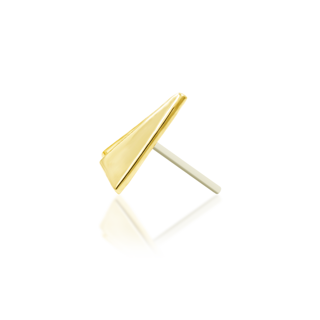 Paper Plane in 14k gold by Junipurr – Pierced