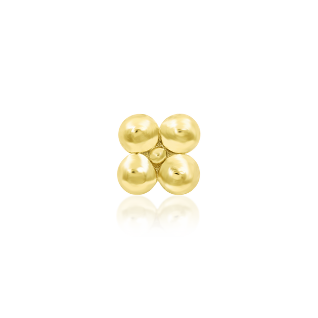 Quad-Bead in 14k Gold by Junipurr – Pierced