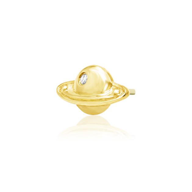 Saturn in 14k Gold by Junipurr – Pierced