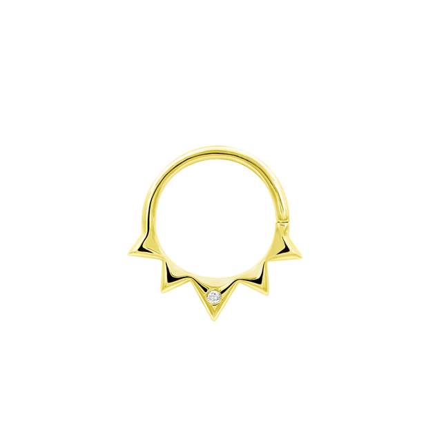 Starfire Seam Ring in Solid 14k Gold by Junipurr – Pierced