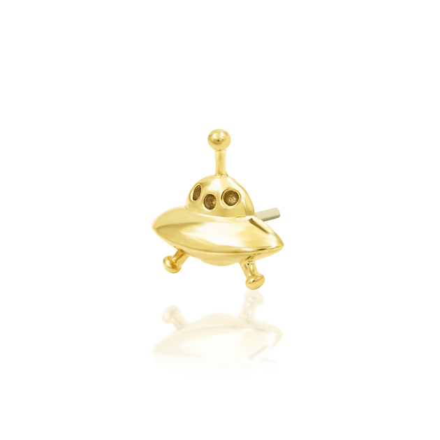 UFO in 14k Gold by Junipurr – Pierced